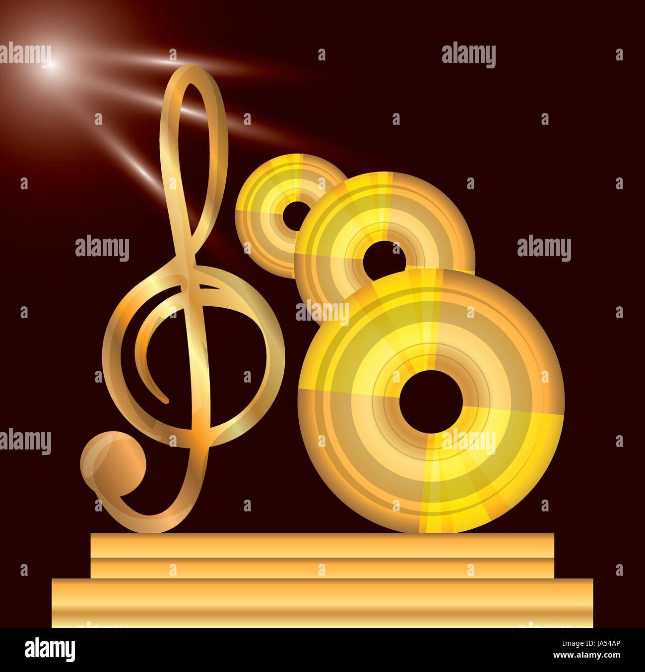 gold musical note with cd concept music Stock Vector Image & Art - Alamy
