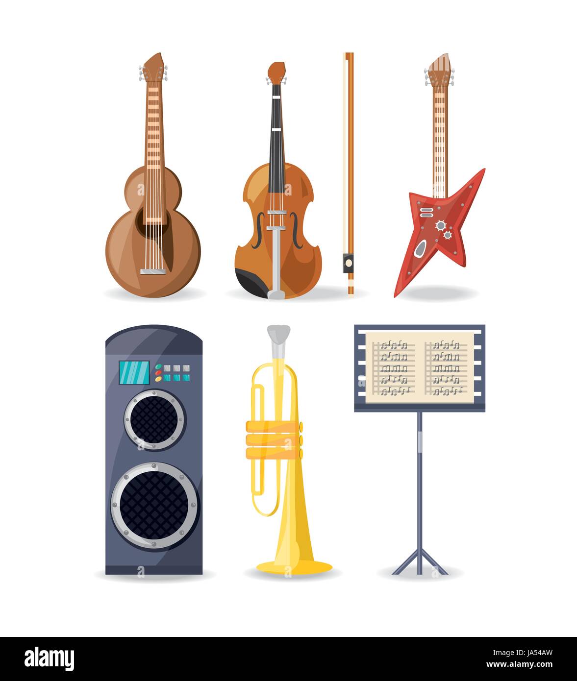 Guitar acoustic sheet music Stock Vector Images - Alamy