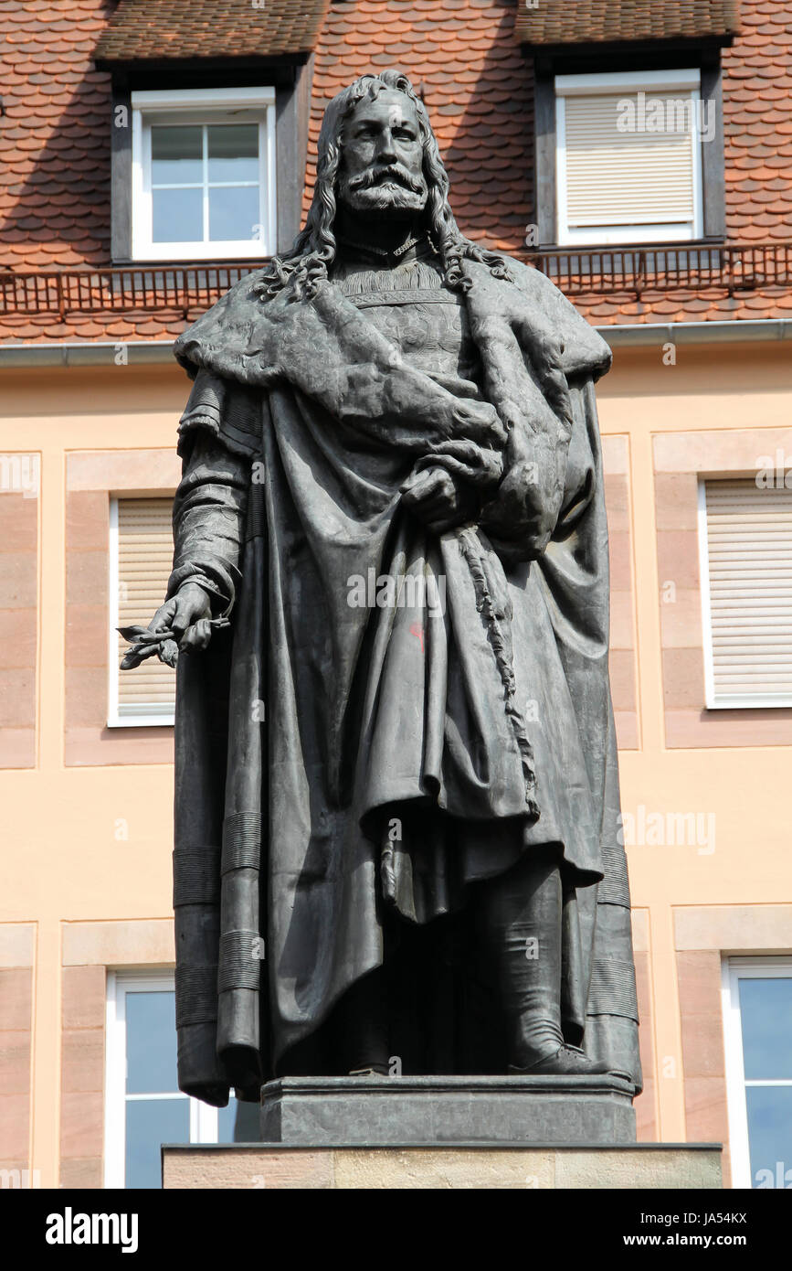 monument, statue, nuremberg, artist, painter, francs, historical ...