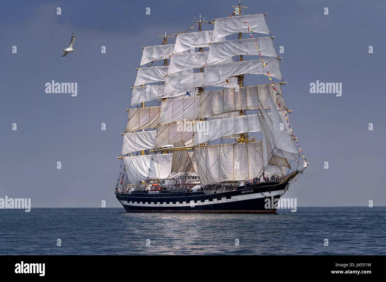 sailboat historic tall ship at sea Stock Photo - Alamy