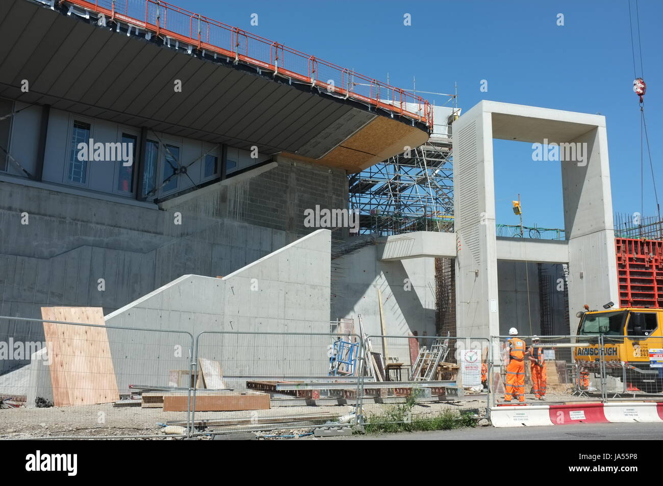 Elizabeth line (Crossrail) construction work underway at Abbey Wood ...
