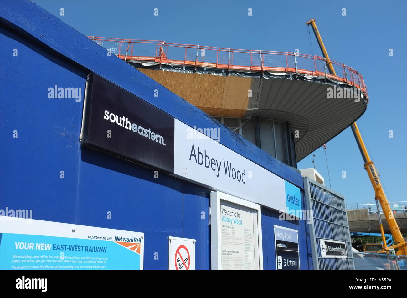 Elizabeth line (Crossrail) construction work underway at Abbey Wood ...