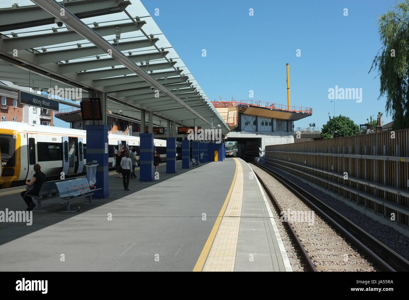 Elizabeth line (Crossrail) construction work underway at Abbey Wood ...