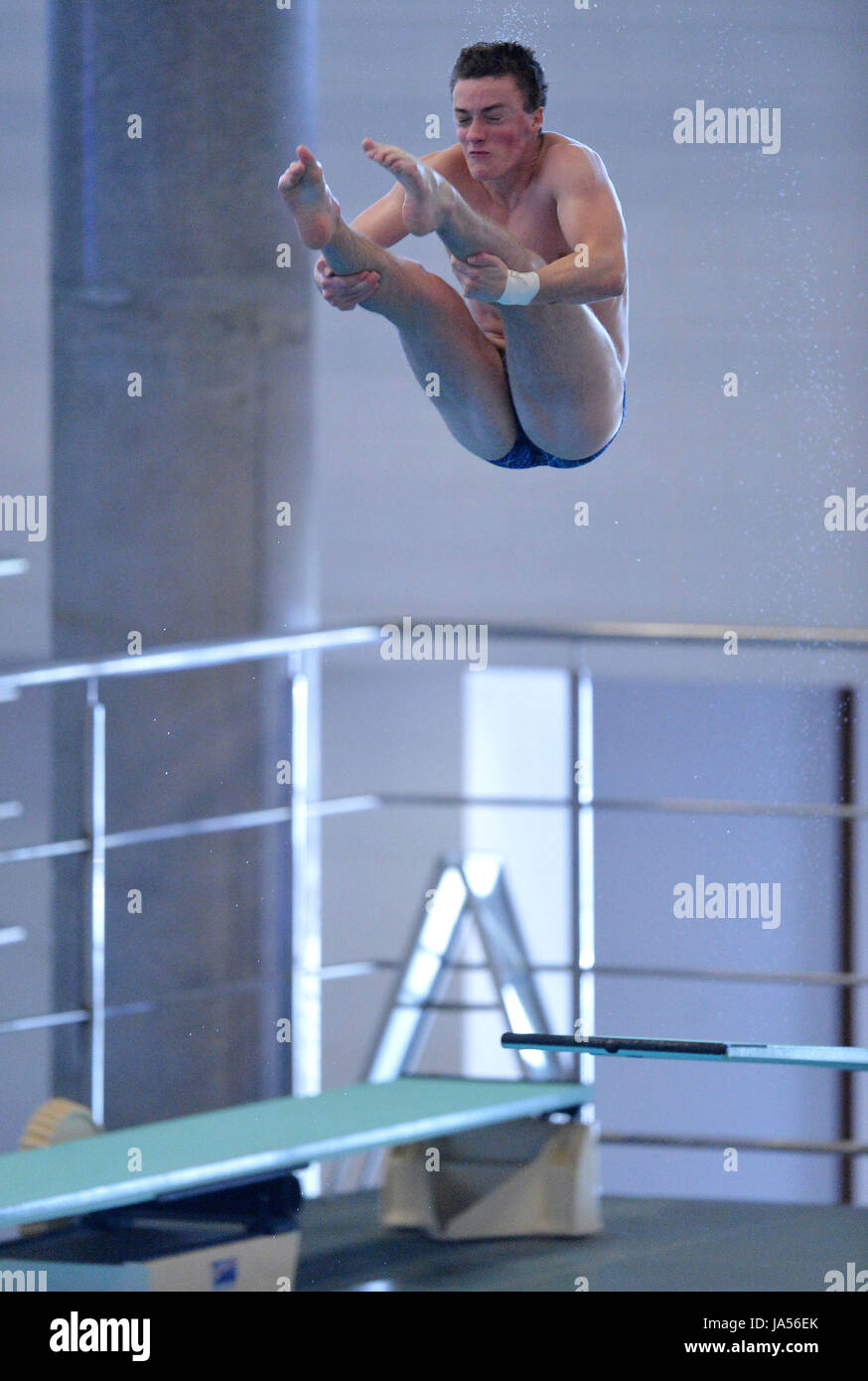 Daniel Goodfellow competing in the Men's 3m final during the British ...
