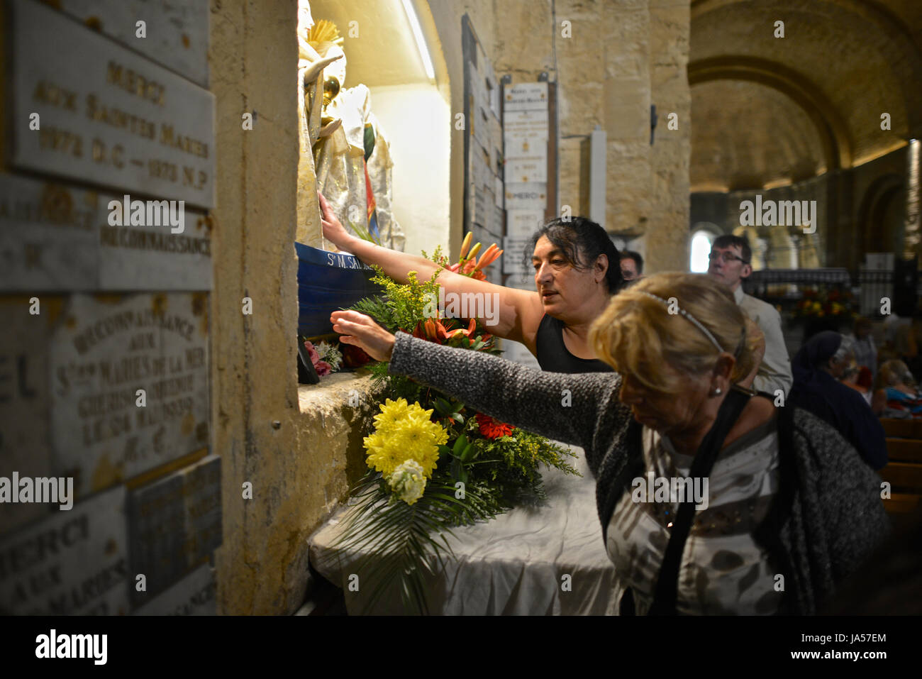 Pilgrims visit Sara, Patron saint of the Gypsies Sara at The Church of ...
