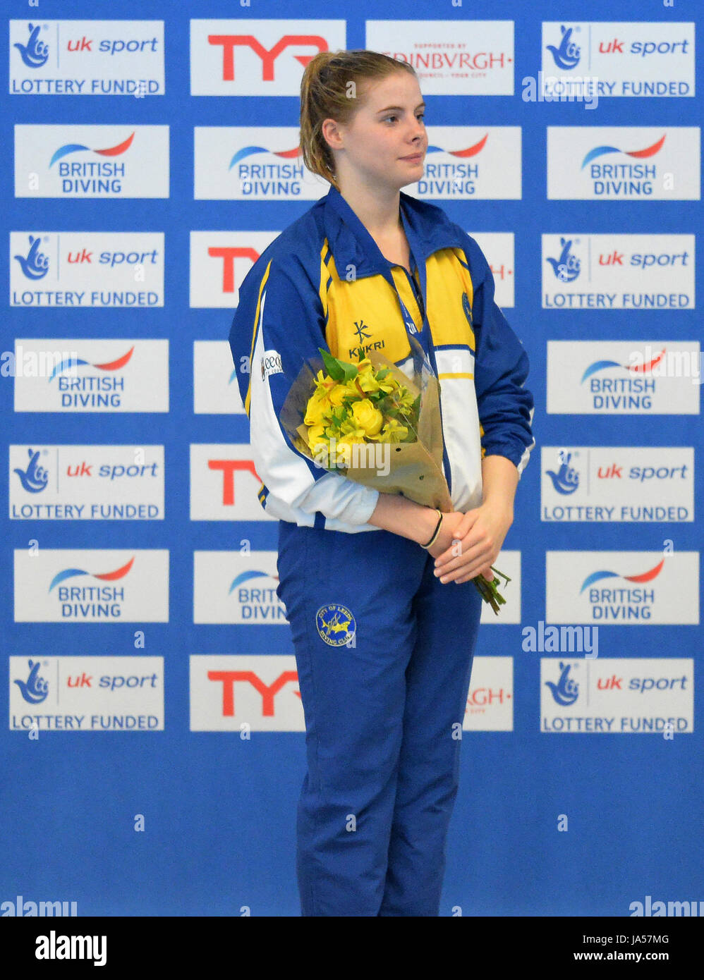 Gold medalist Katherine Torrance at the medal ceremony for the Women's ...