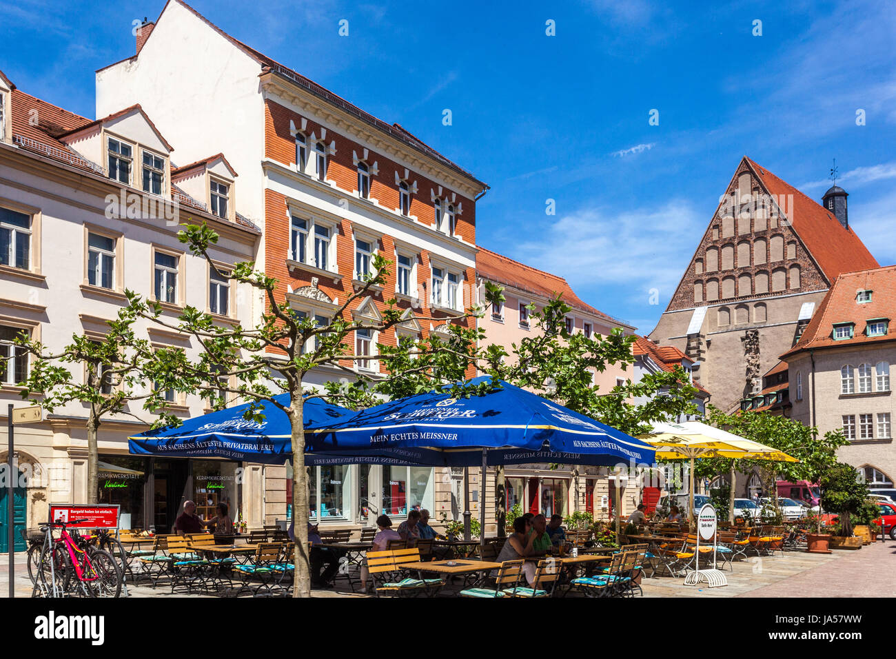 Bars in Altstadt Meissen Kleinmarkt, Meissen market Old Town Germany ...