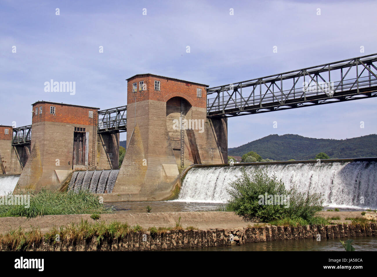bridge, weir, bridge, weir, current of the river, river, water ...