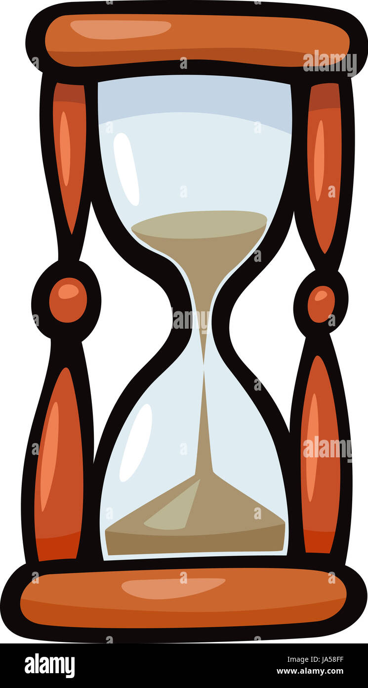 Cartoon Illustration of Hourglass or Sandglass Clip Art Stock Photo - Alamy