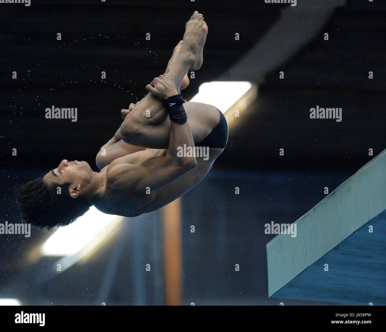 Kyle Kothari competing in the mens 10m platform final during the ...