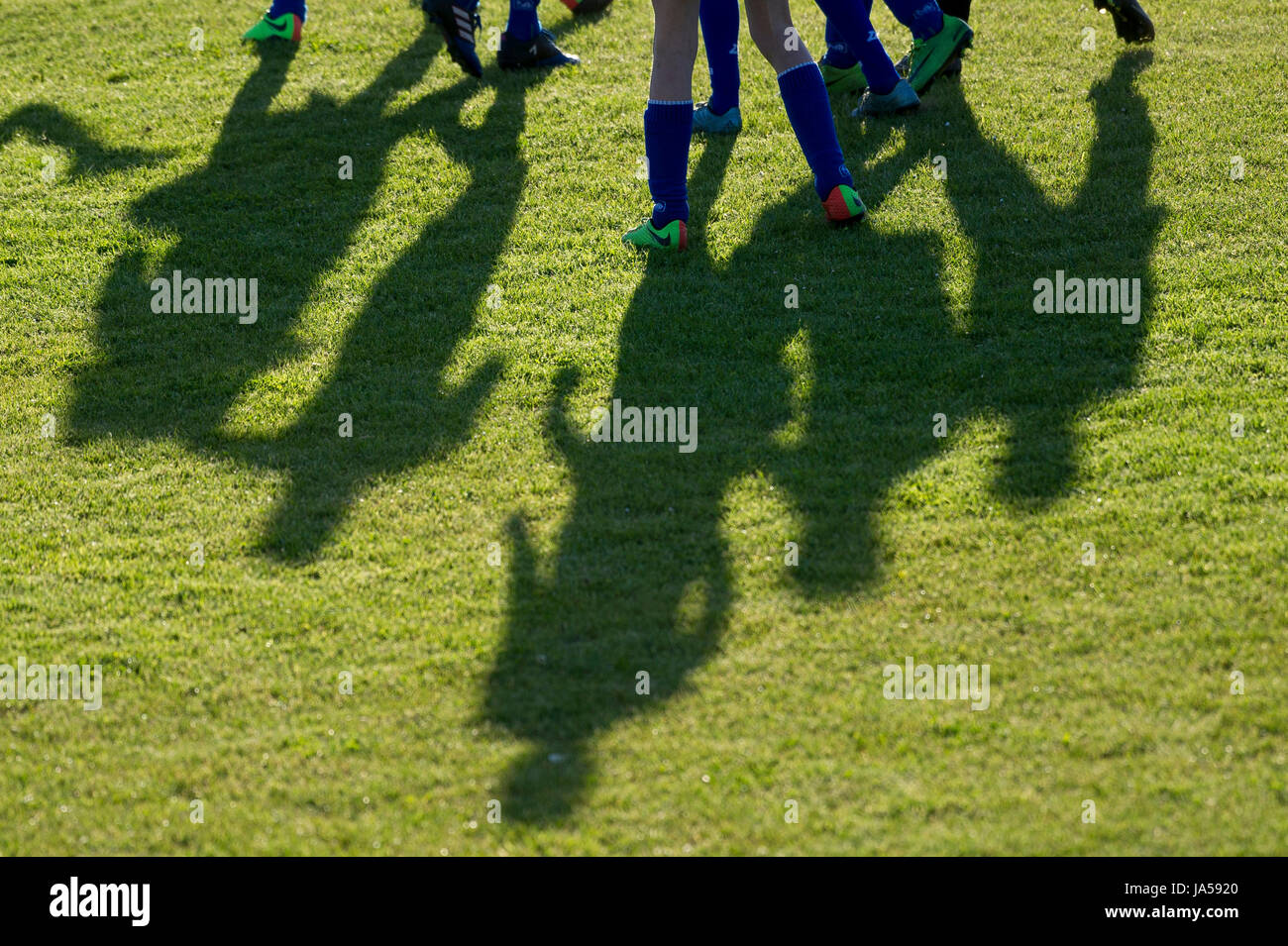 Shadows of young football players. Gdansk, Poland © Wojciech Strozyk ...