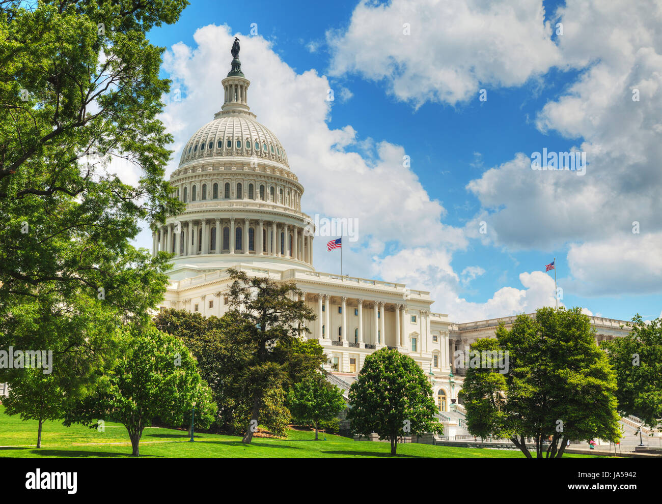 blue, dome, usa, america, outdoor, capital, bush, flag, facade, column ...