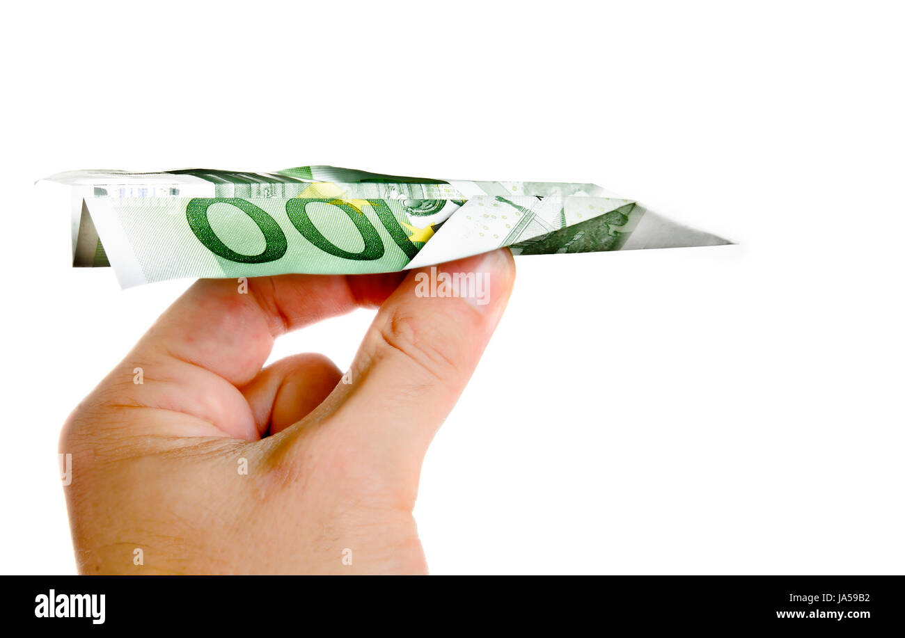 Euro paper aeroplane hi-res stock photography and images - Alamy