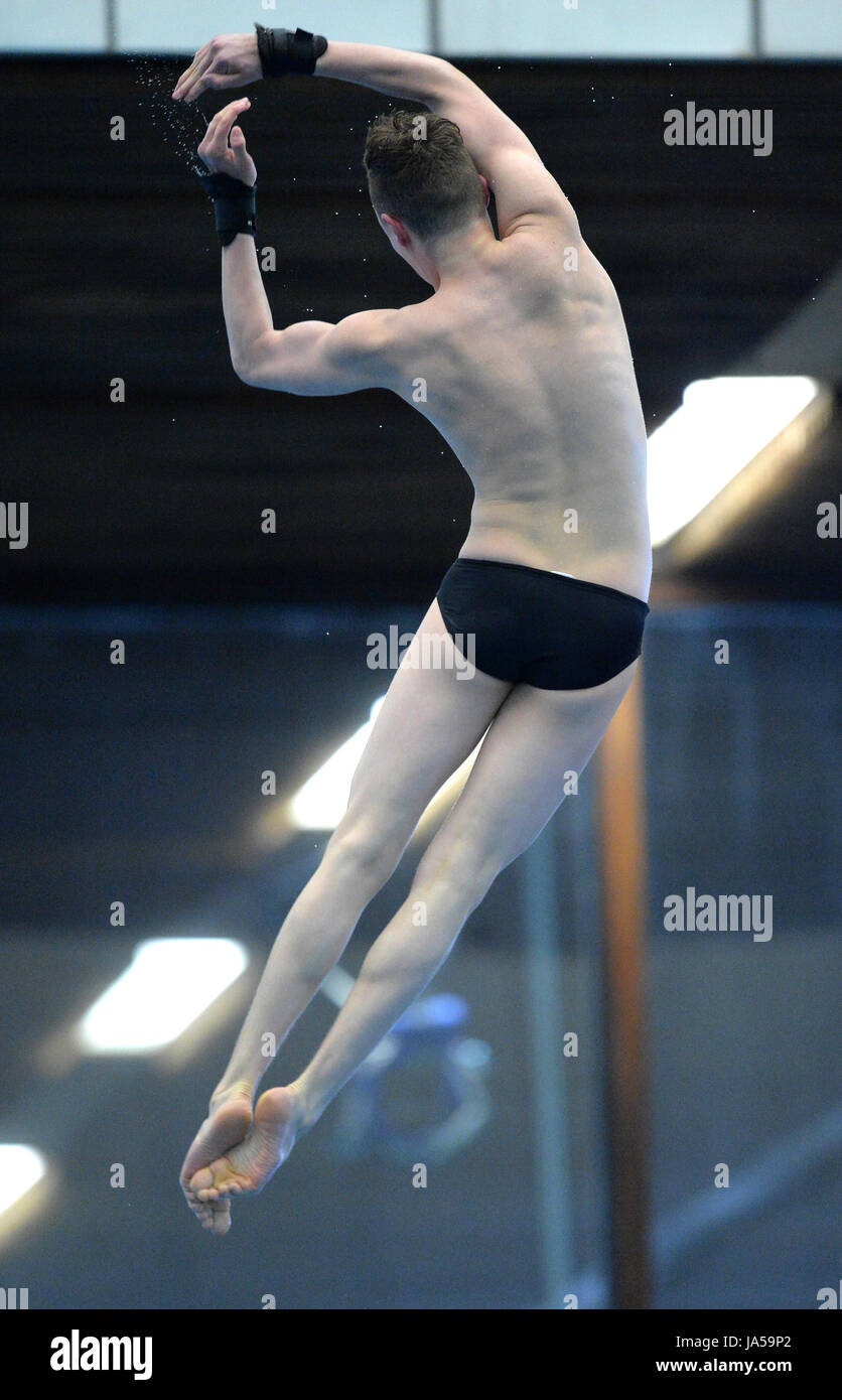 Noah Williams competing in the mens 10m platform final during the ...