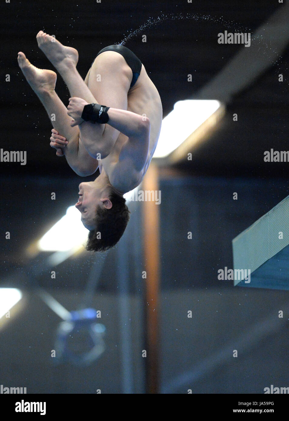 Aidan Heslop competing in the mens 10m platform final during the ...