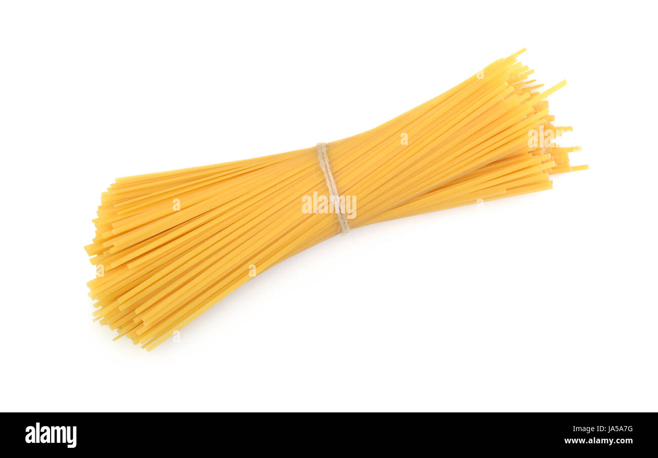 The bunch of spaghetti isolated on white Stock Photo - Alamy