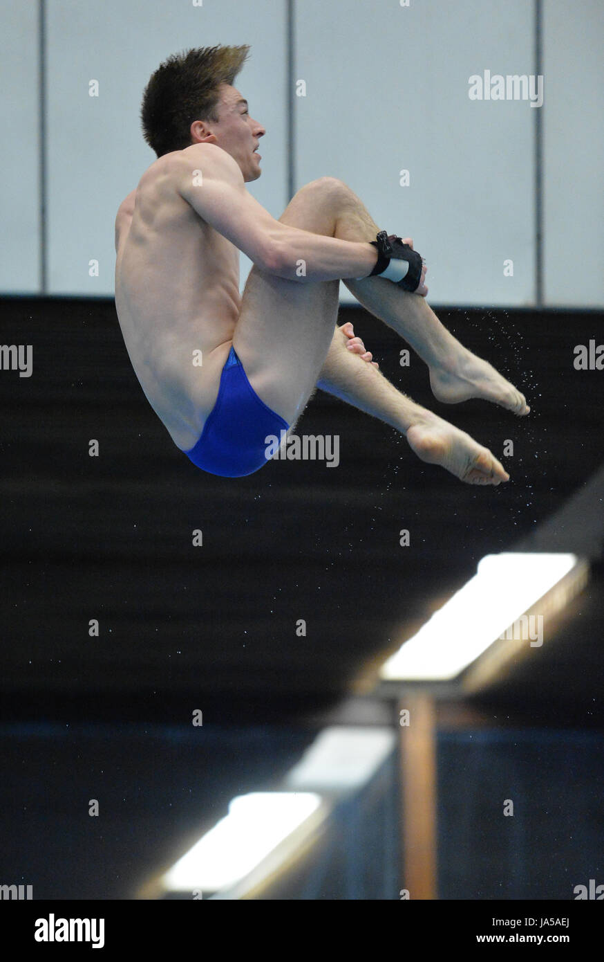 Matty Lee competing in the mens 10m platform final during the British ...