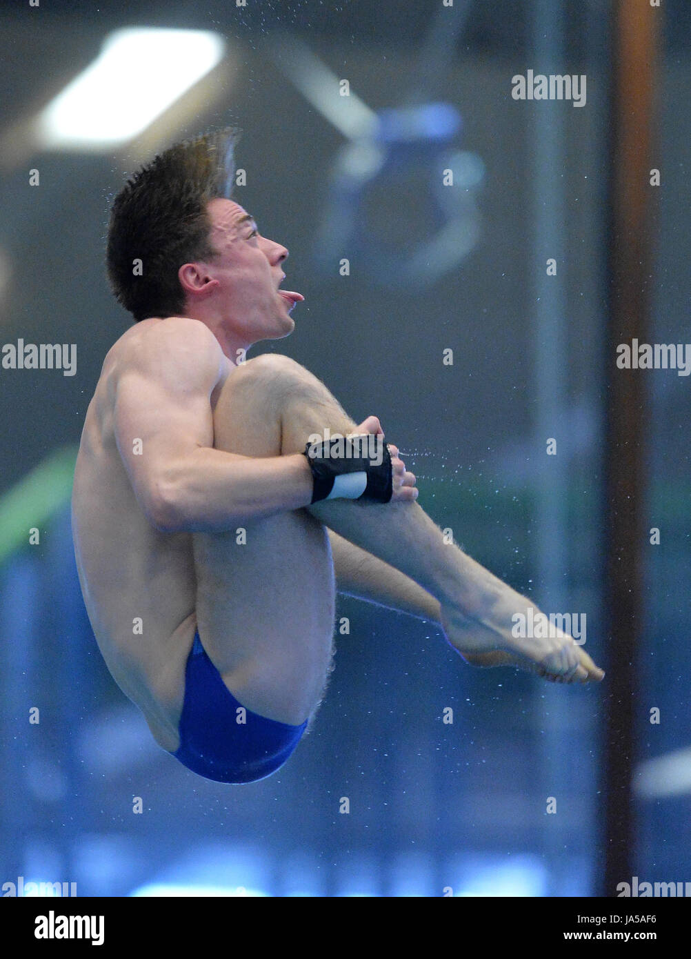 Matty Lee competing in the mens 10m platform final during the British ...