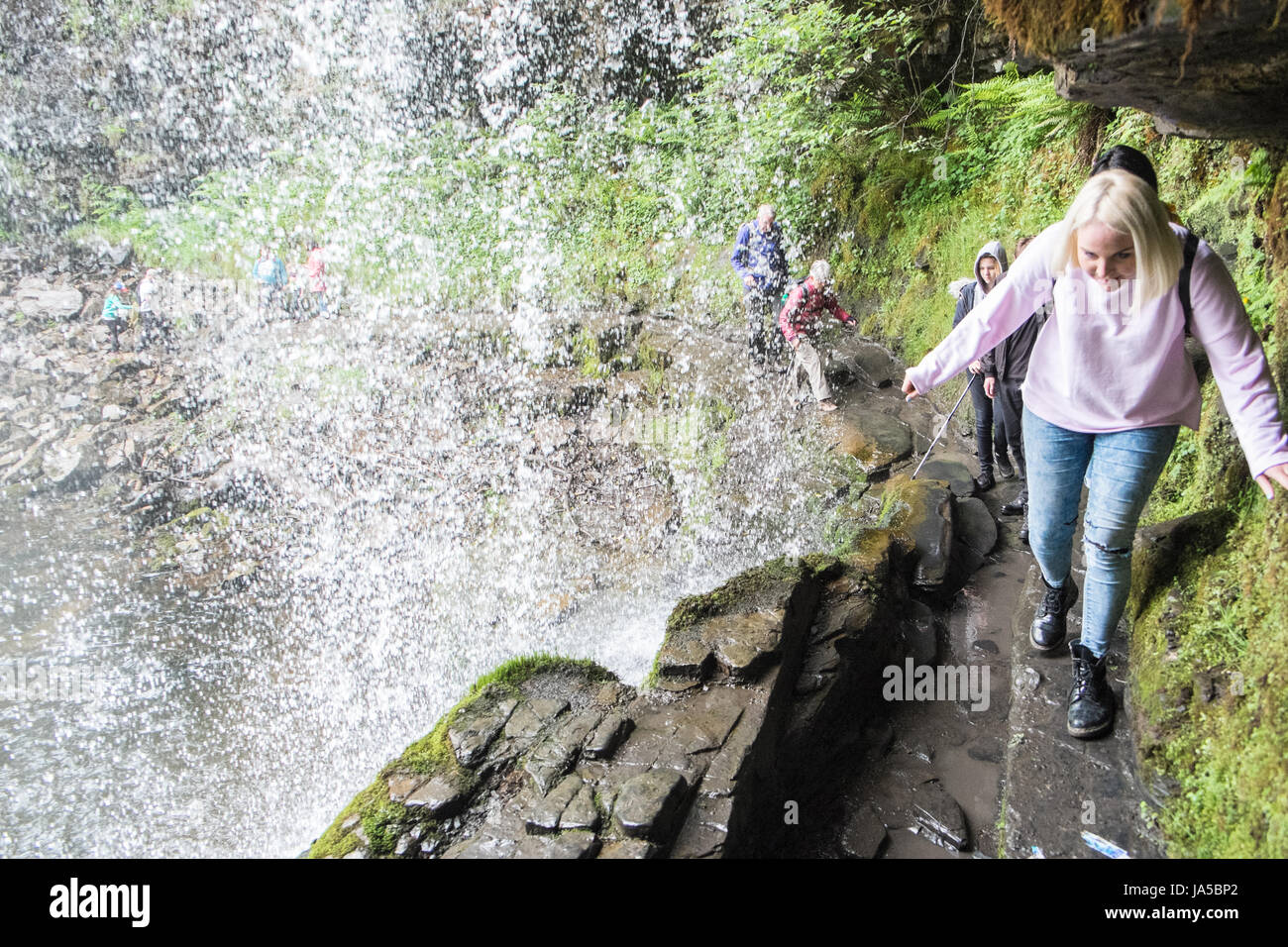 Walk behind waterfall wales hi-res stock photography and images - Alamy