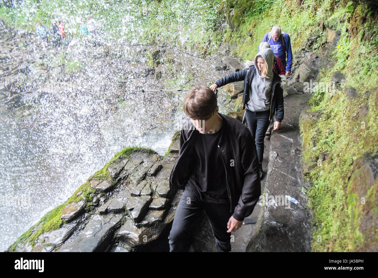 Walk behind waterfall wales hi-res stock photography and images - Alamy