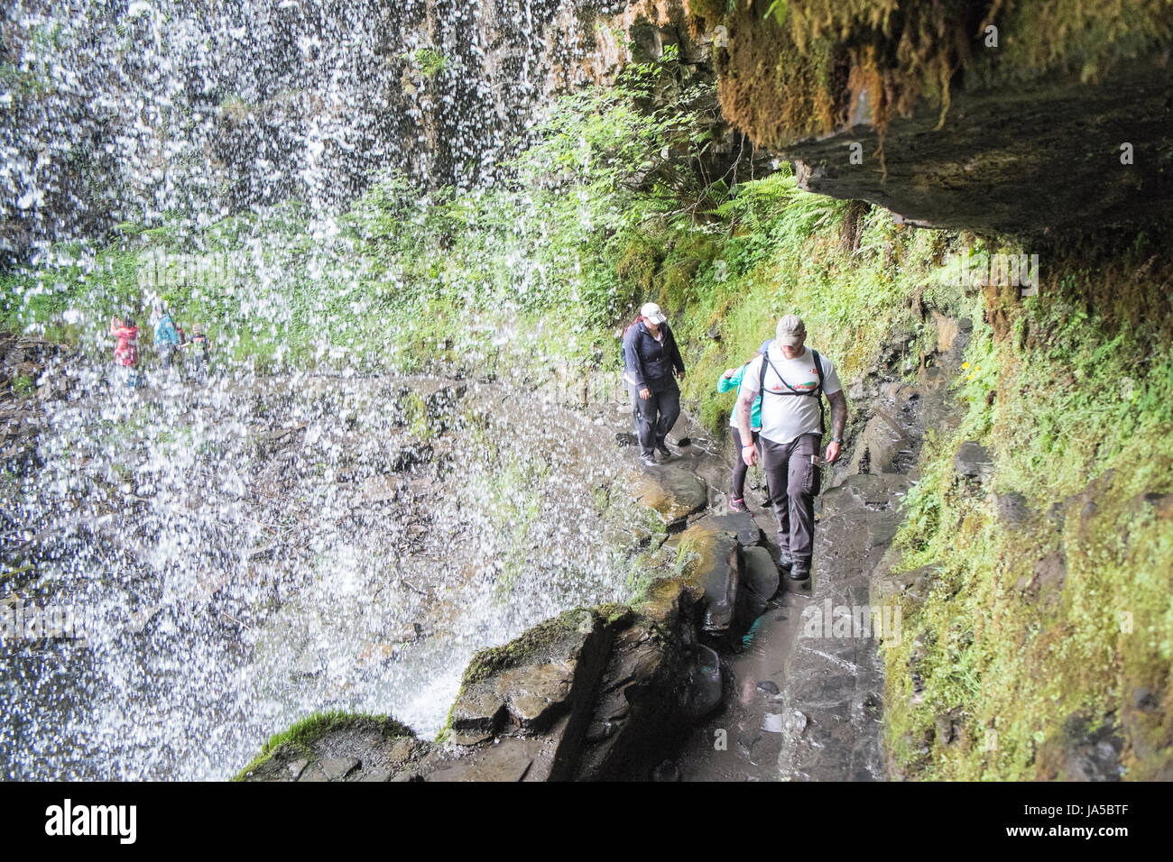 Walk behind waterfall wales hi-res stock photography and images - Alamy