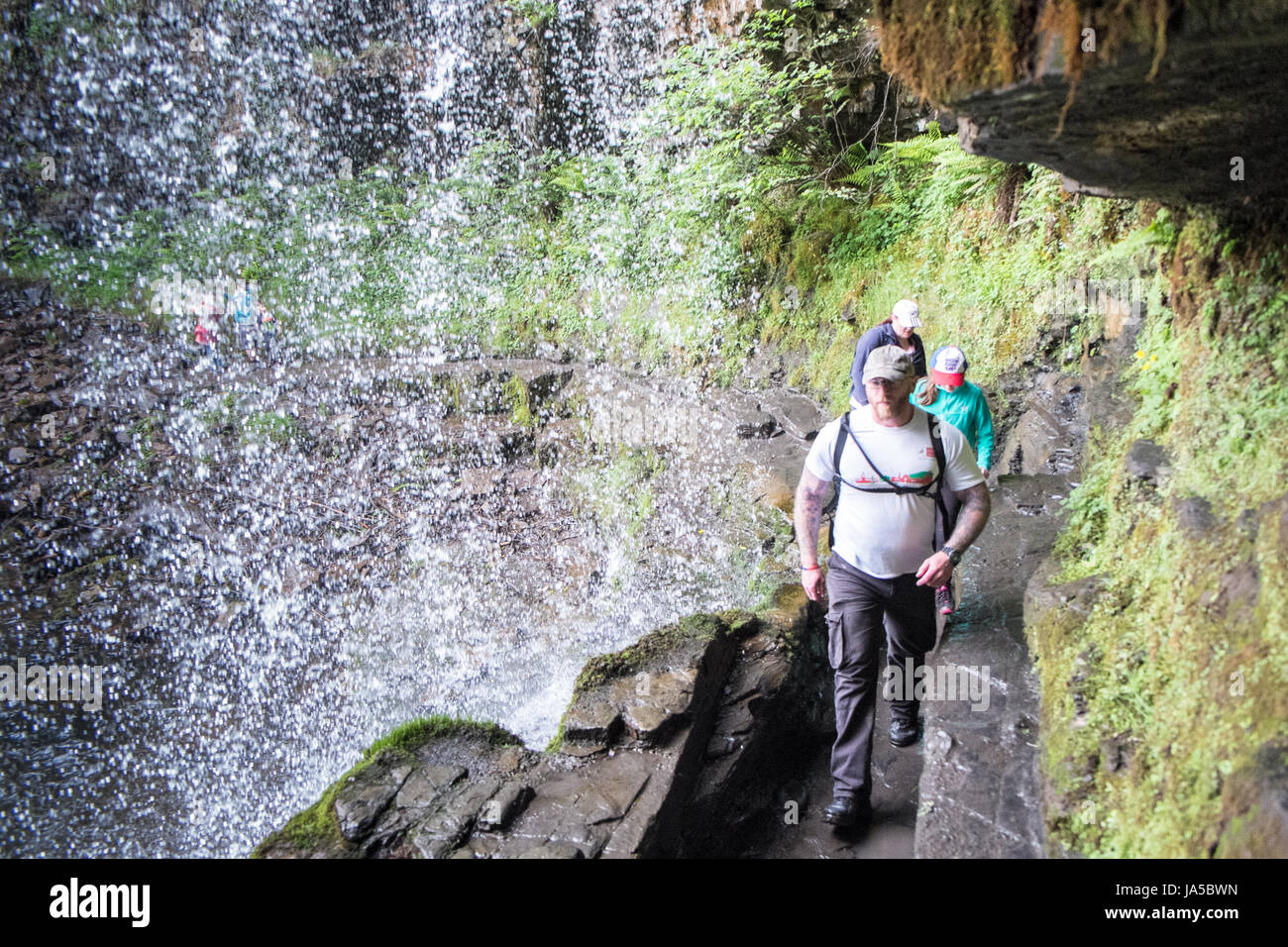 Walk behind waterfall wales hi-res stock photography and images - Alamy