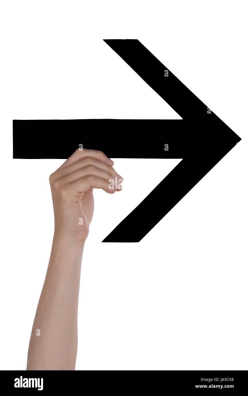 A Hand Holds a Black Arrow, Isolated Stock Photo - Alamy