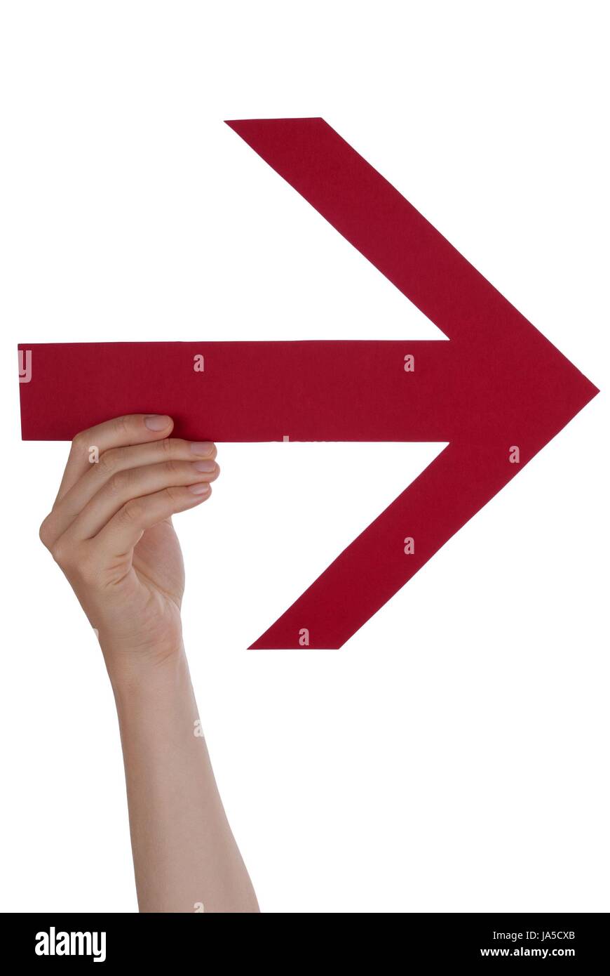 One Hand Holds a Red Arrow, Isolated Stock Photo - Alamy