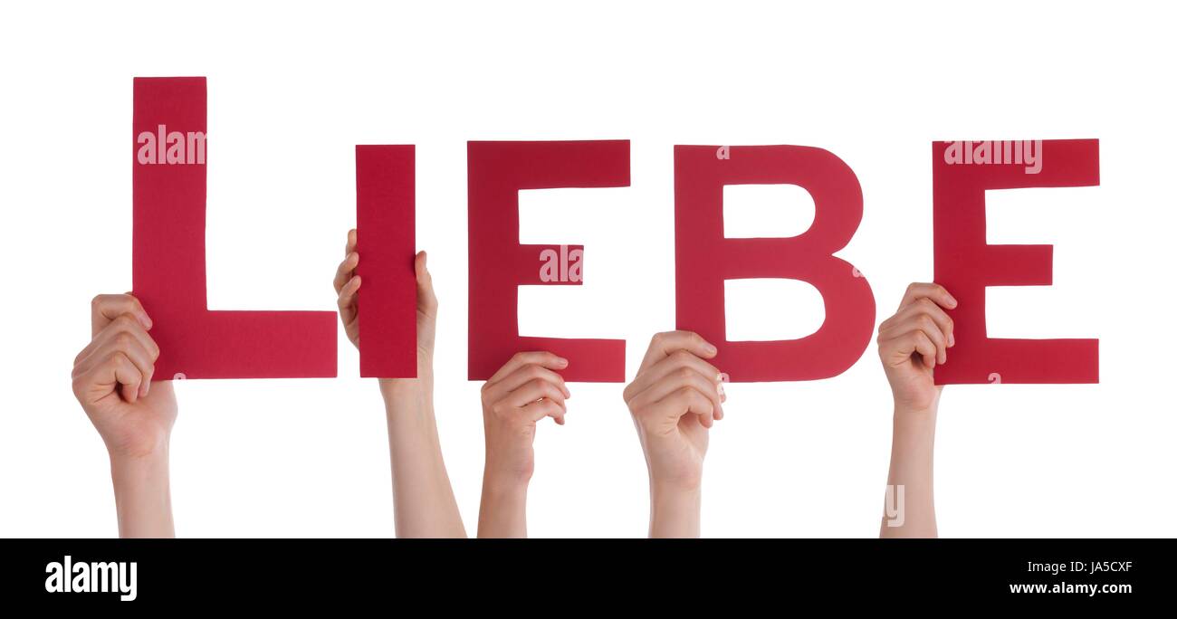 Some Hands Holding the Red German Letters Liebe, Which Means Love ...