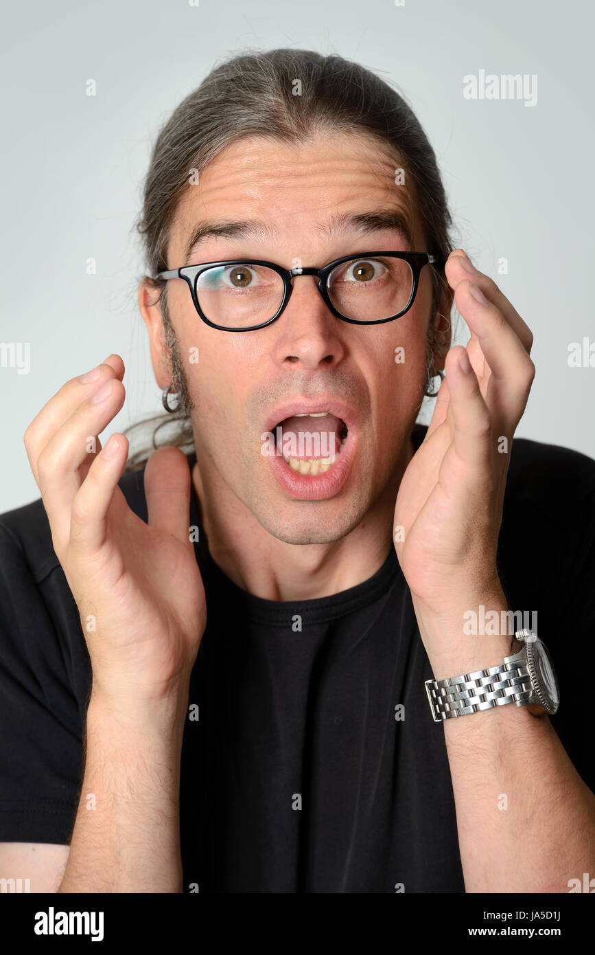 panic, fear, horror, anxious, afraid, fright, shock, man, hand, hands ...