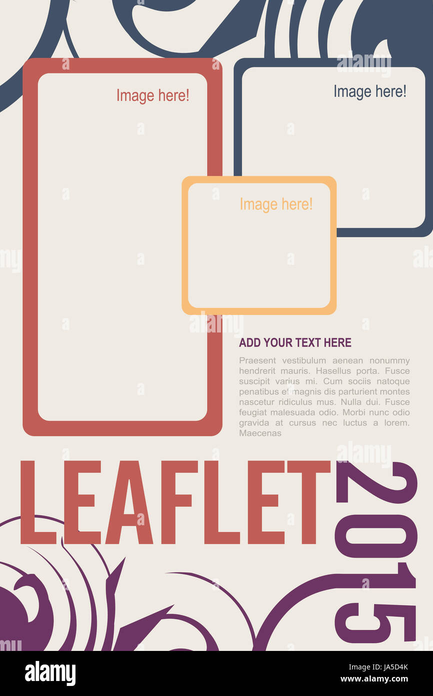 Editable Leaflet template design Stock Photo - Alamy