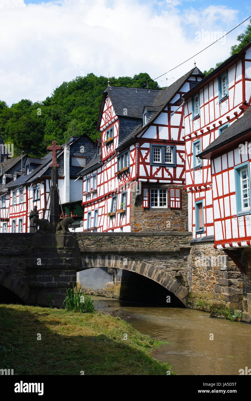 historical, bridge, stream, germany, german federal republic, worth ...