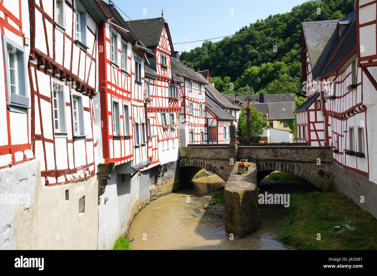 historical, bridge, stream, germany, german federal republic, worth ...
