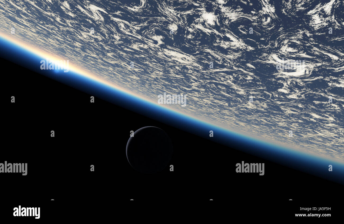 blue, beautiful, beauteously, nice, horizon, space, universe, cosmos ...