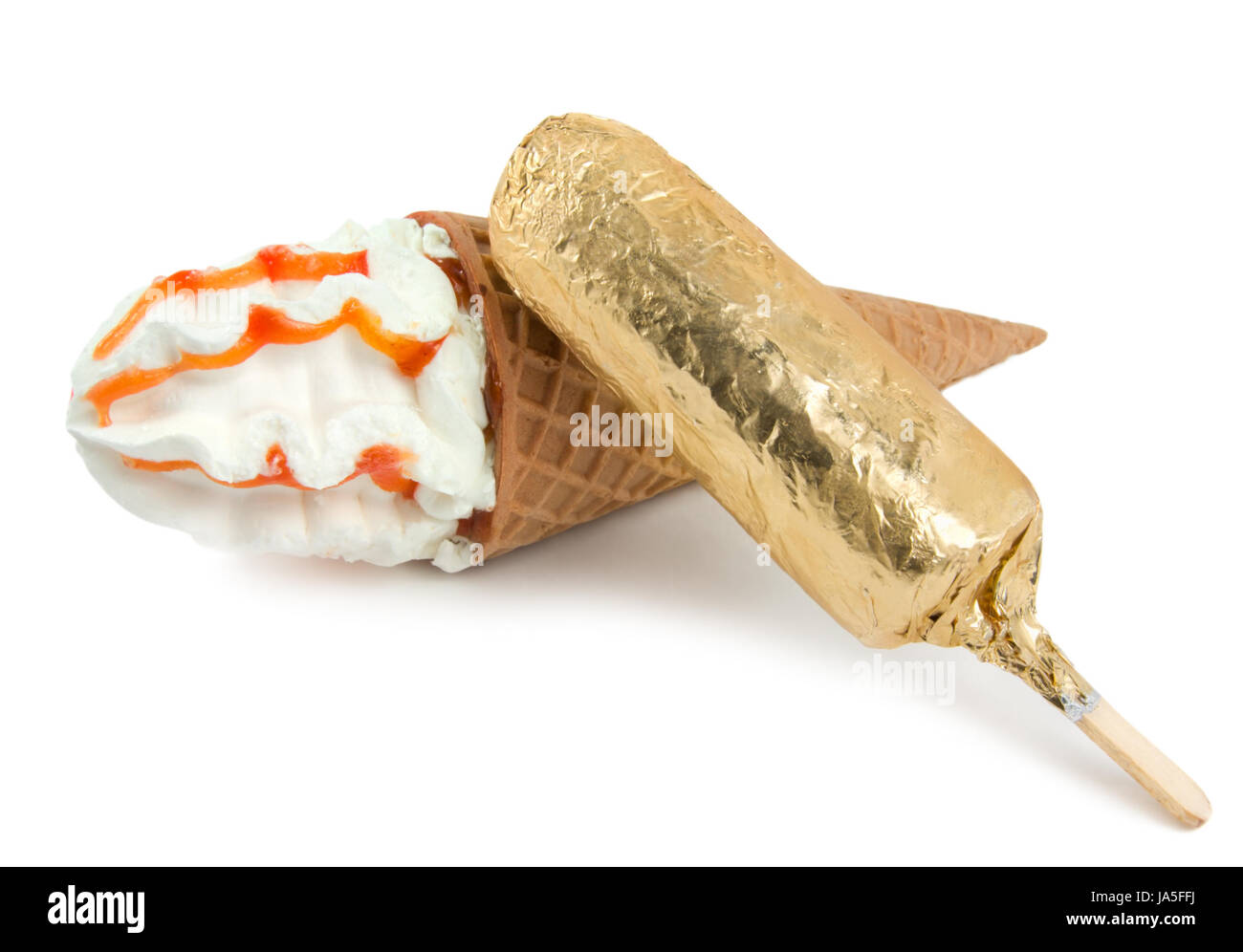 Two ice cream frozen isolated on a white background Stock Photo - Alamy