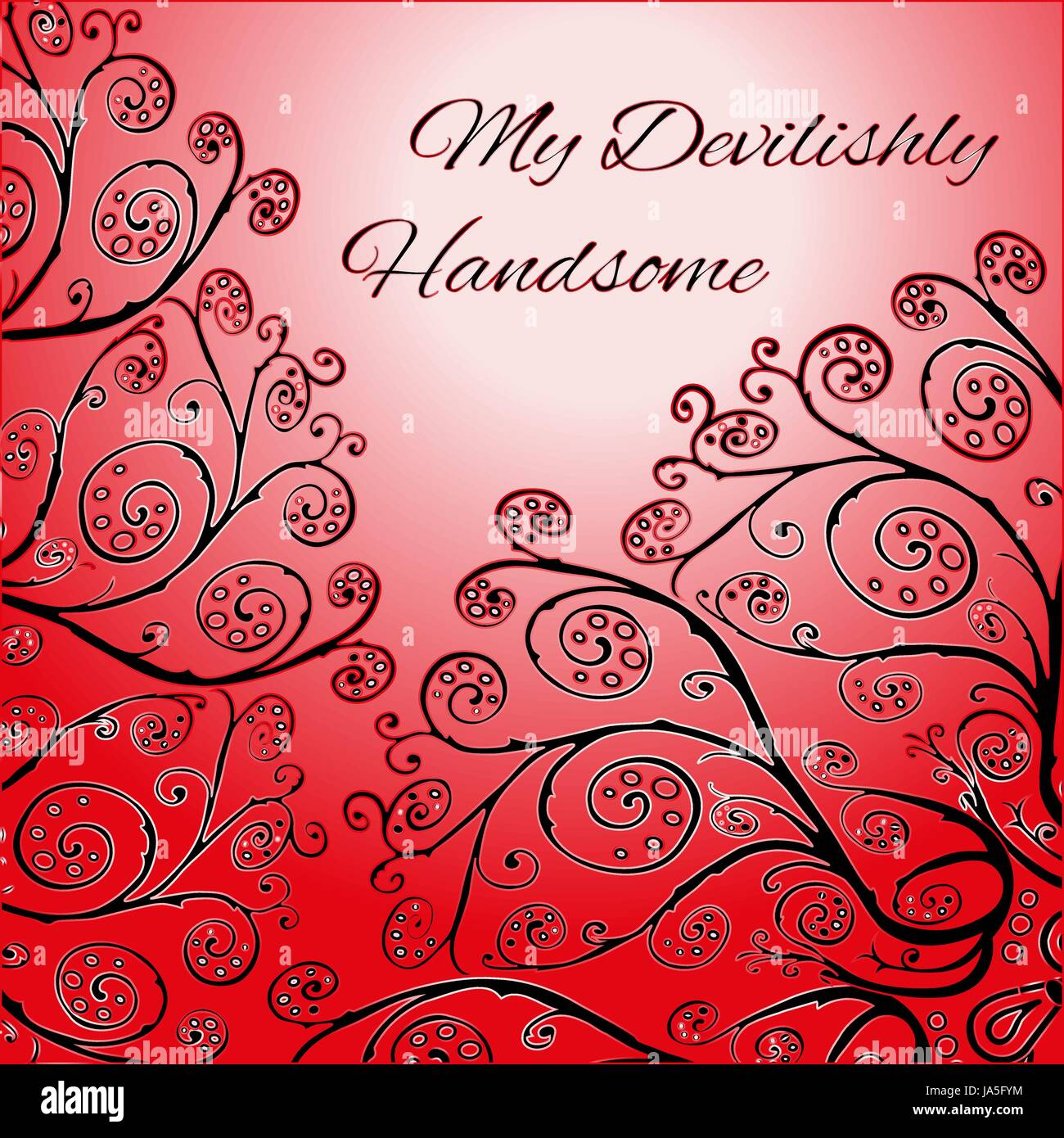 Red greeting card template with floral ornament Stock Vector Image ...
