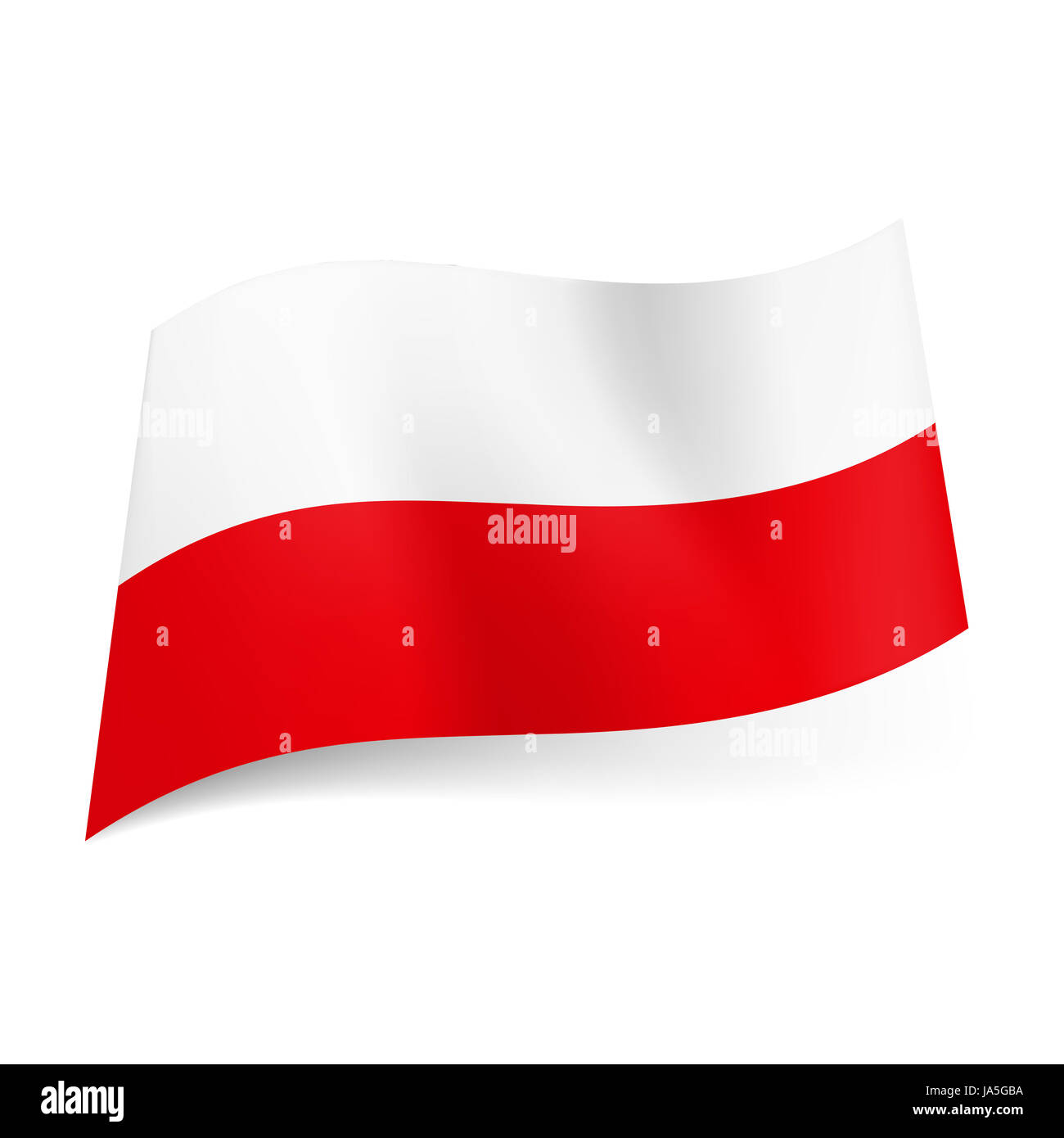 National flag of Poland: white and red horizontal stripes Stock Photo ...