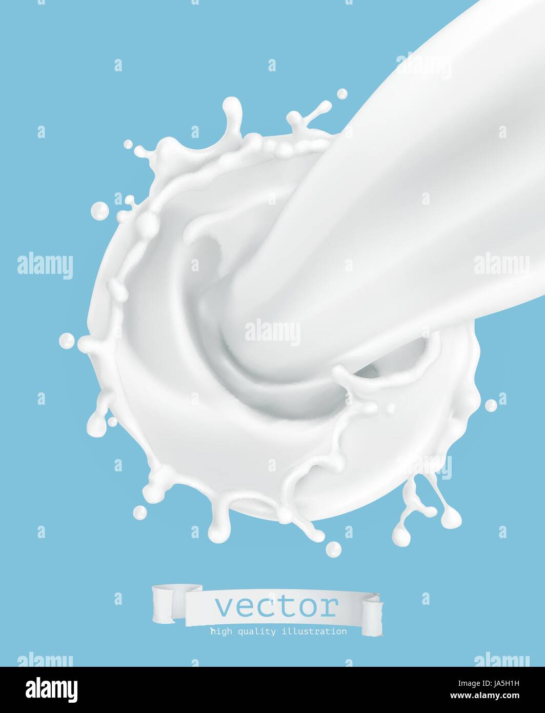 Milk circle splash Stock Vector Images - Alamy