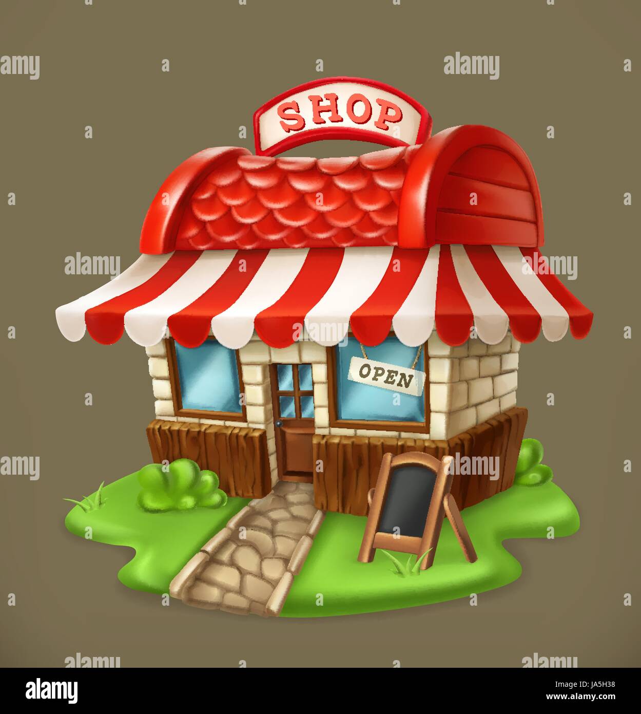 Shop. 3d vector icon Stock Vector Image & Art - Alamy