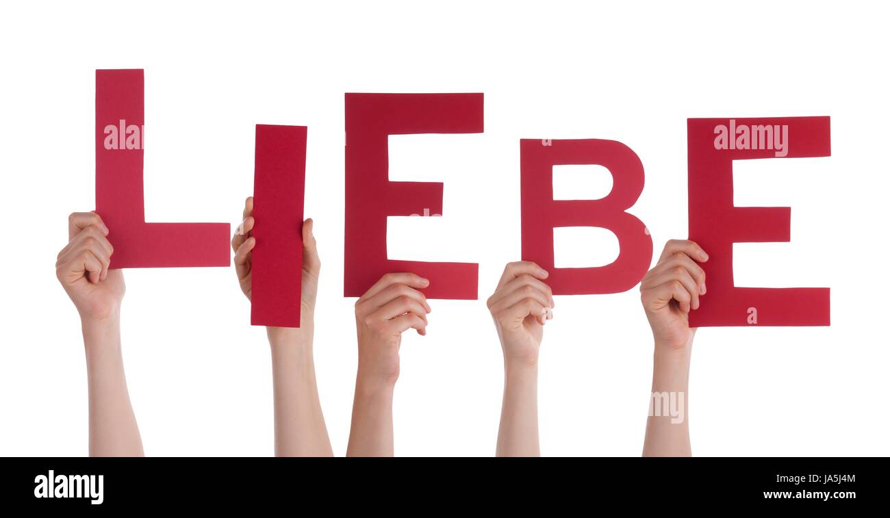 Many Hands Holding the German Word Liebe Which Means Love, Isolated ...