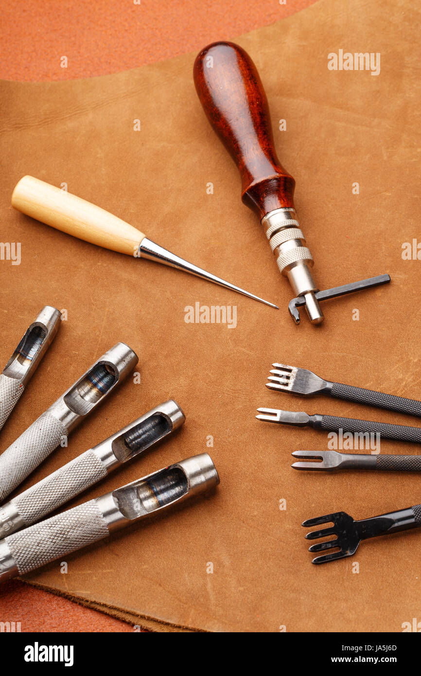 tool, cow, textile, equipment, shoemaker, handmade, awl, line, leather ...