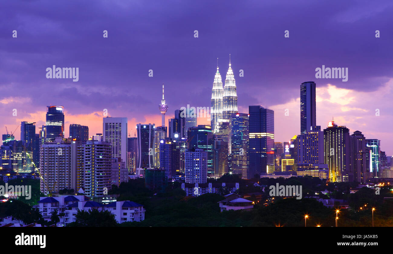 office, city, town, night, nighttime, office building, office block ...