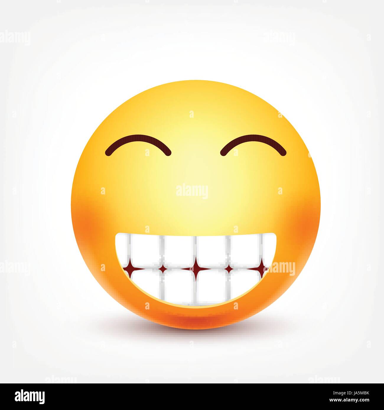 Smiley,happy emoticon. Yellow face with emotions. Facial expression. 3d realistic emoji. Funny ...