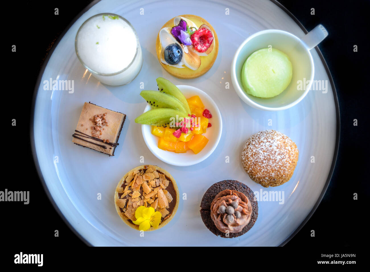 Afternoon tea and pastry dessert sweets set Stock Photo - Alamy