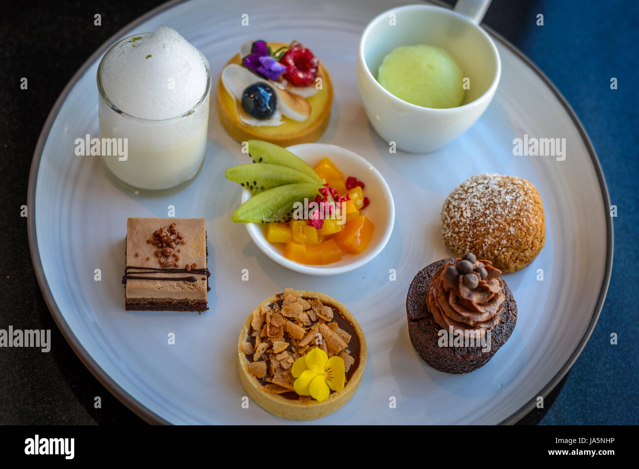 Afternoon tea and pastry dessert sweets set Stock Photo - Alamy