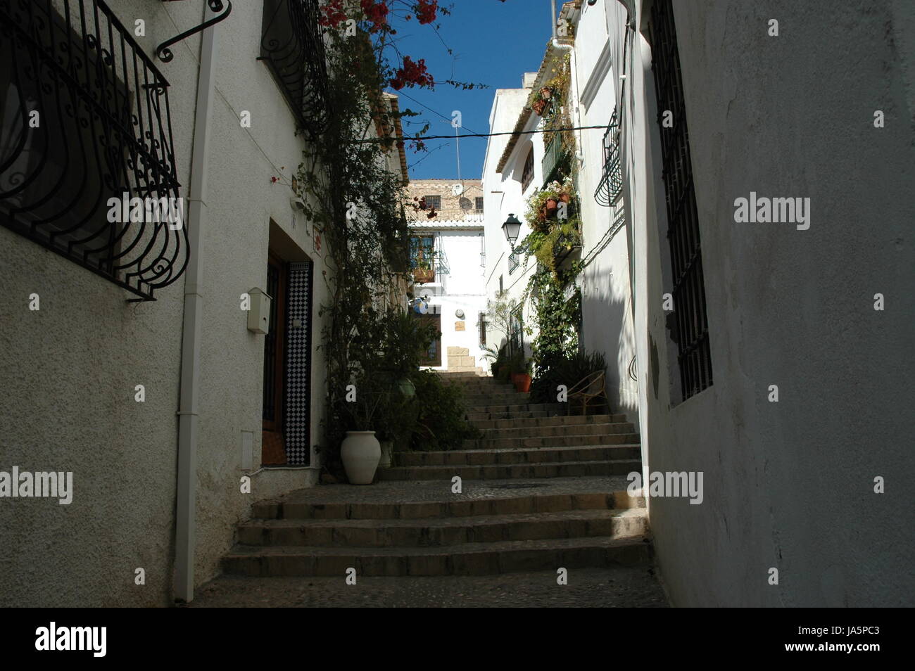 spain, storefronts, community, village, market town, blue, houses ...