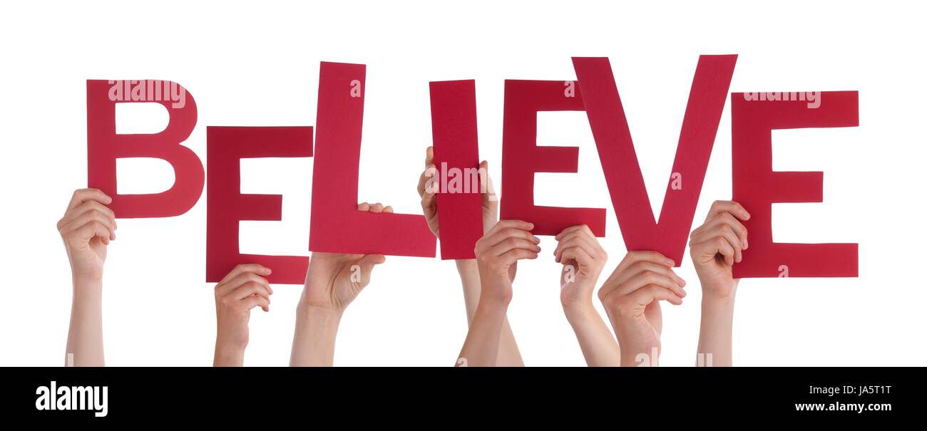 Believe spiritual concept isolated text hi-res stock photography and ...