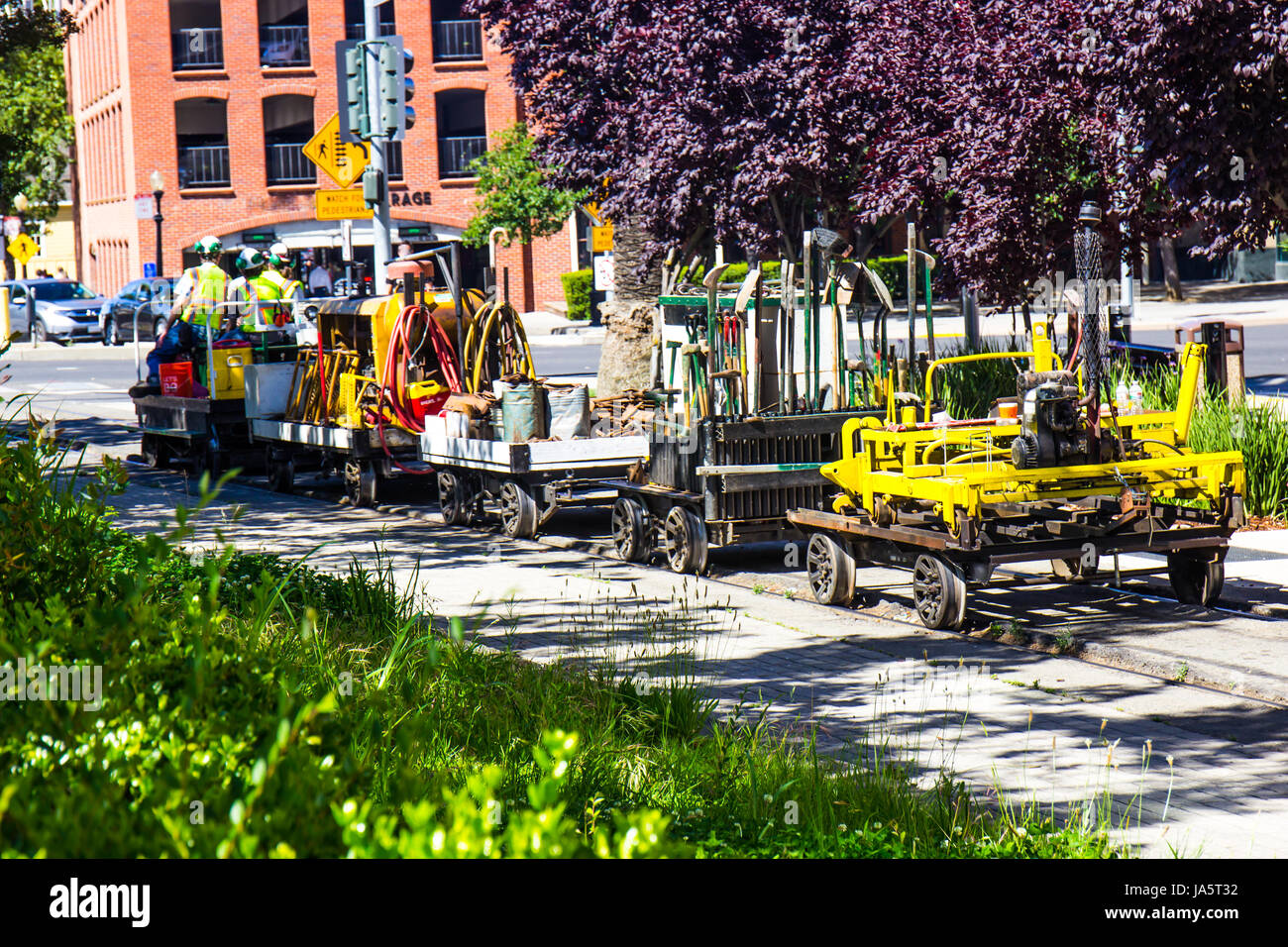 Railroad track maintenance crew hi-res stock photography and images - Alamy