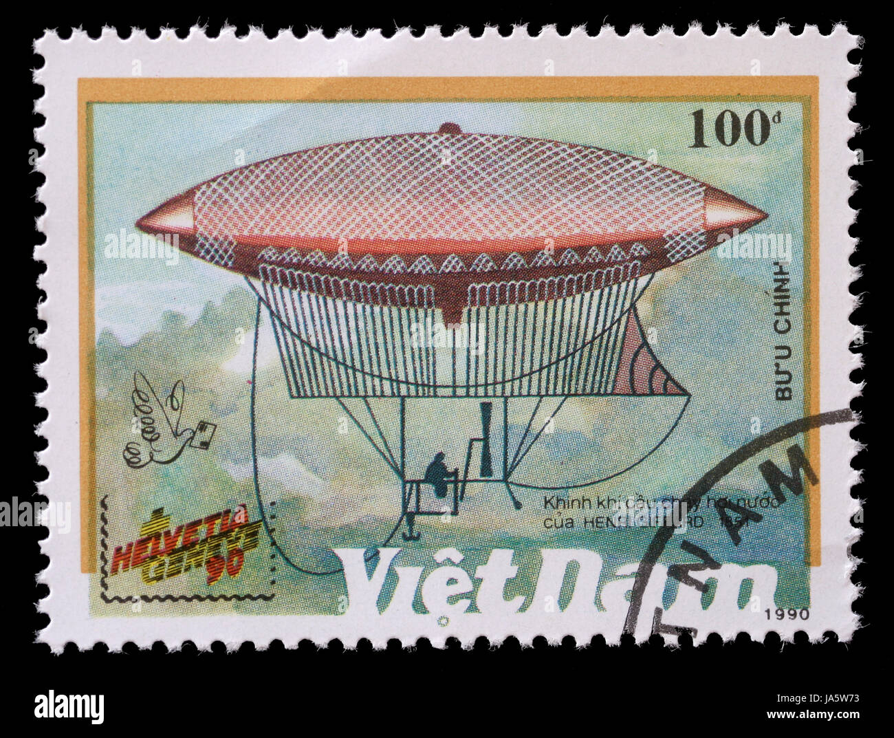 VIETNAM - CIRCA 1990: A stamp printed by VIETNAM shows air-balloon ...