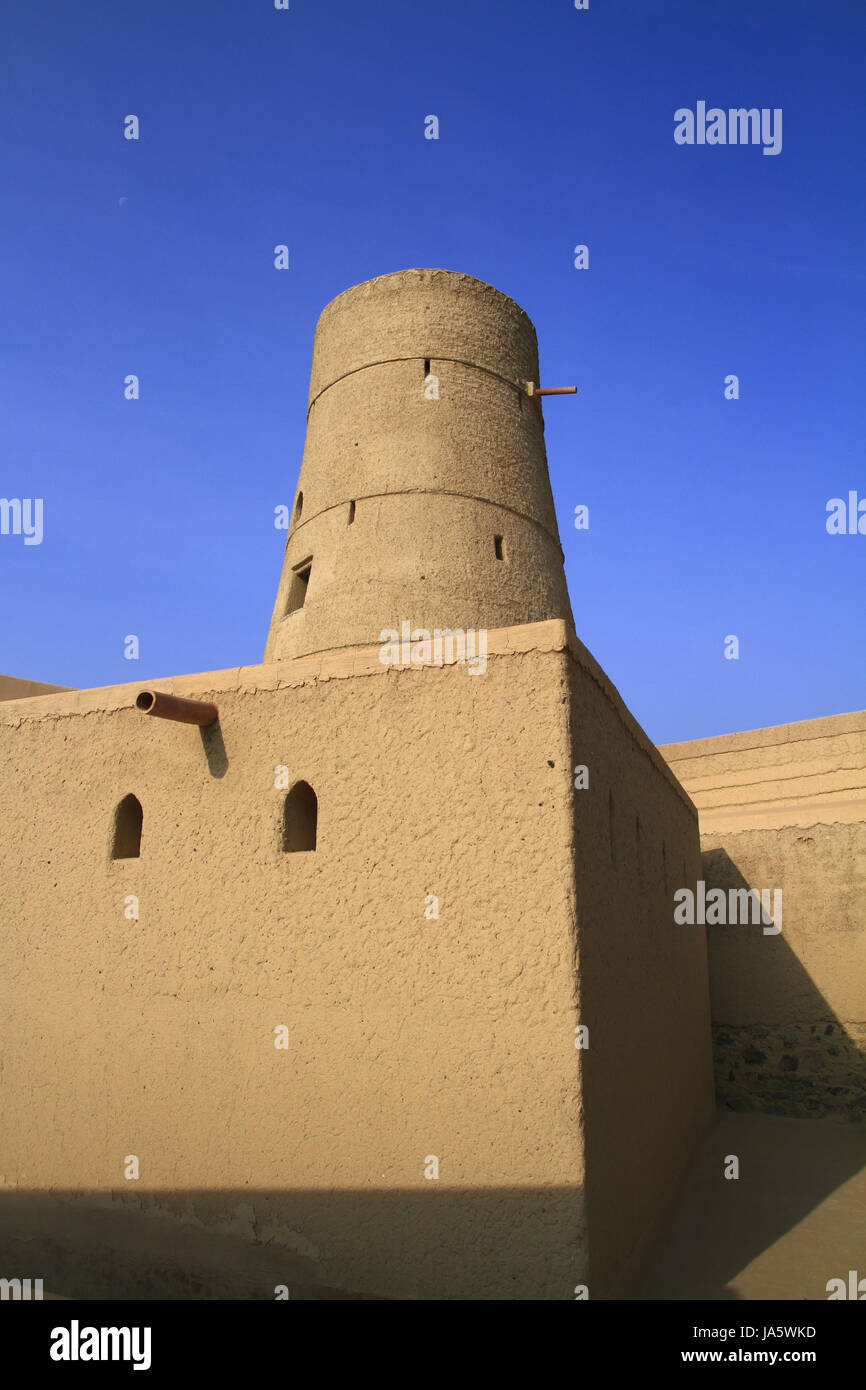 fortress, arabia, castle, sultanate, oman, chateau, tower, travel ...